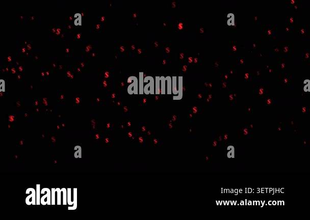 An abstract digital illustration featuring numerous red dollar signs ...