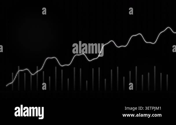 An abstract digital visualization of a financial market line graph with ...