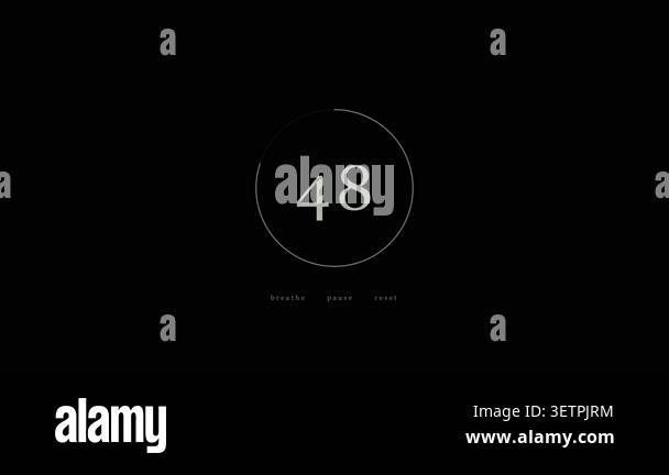 A minimalist digital countdown timer displayed on a solid black ...