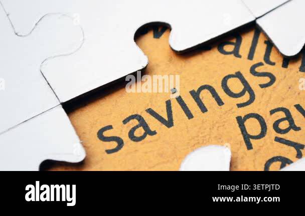 Savings Concept Revealed Through Puzzle Pieces and Financial Planning ...