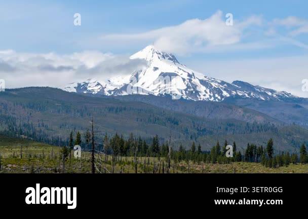 Timelapse showing storm clouds over Mt. Jefferson in the central Oregon ...