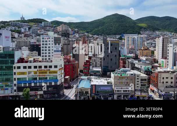 High angle view of the bustling city of busan in south korea, featuring ...