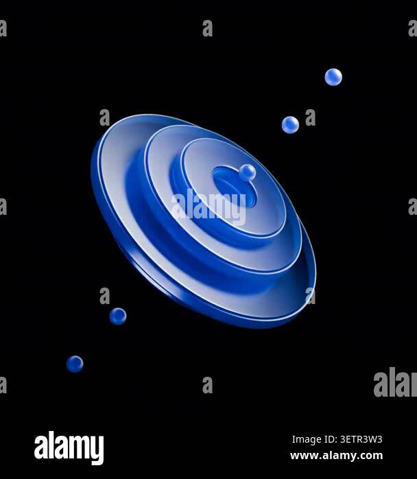 Abstract 3D Blue Glass Circle and Disk Stack Animation Stock Video ...