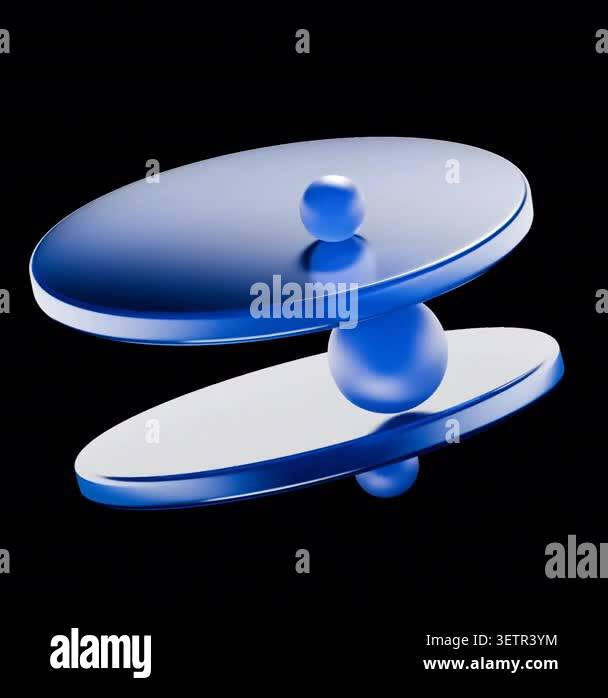 Abstract 3D Blue Glass Circle and Disk Stack Animation Stock Video ...