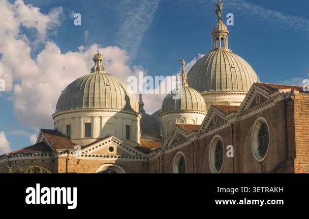 Majestic domes of the basilica of saint justina in padua, italy, with ...