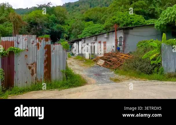 Demolished building at an active construction site with rubble, debris ...