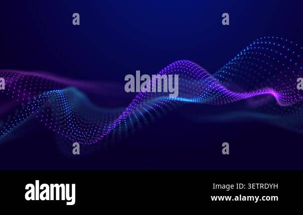 Digital background with musical glowing particles. Big data ...