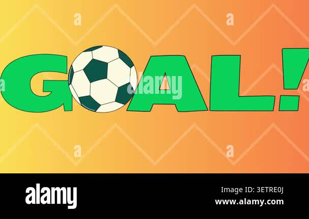 Exciting Soccer Goal Text with Football Illustration on Dynamic ...