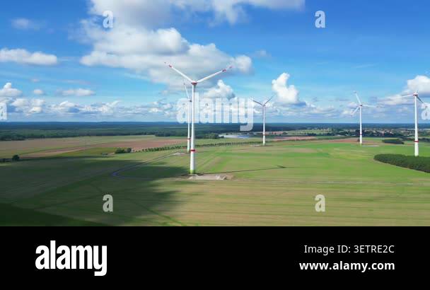 Wind turbines in the countryside near Mllrose, Brandenburg Stock Video ...