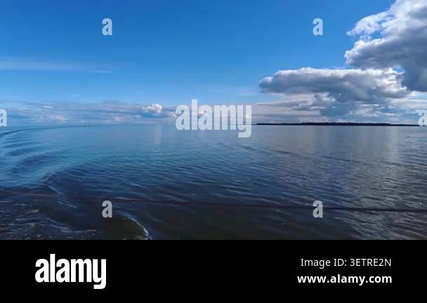 Boat trip on the Szczecin Lagoon near Alt Warp in summer Stock Video ...