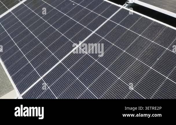 The Concept of Green Energy in an Urban Environment. Solar panels on ...