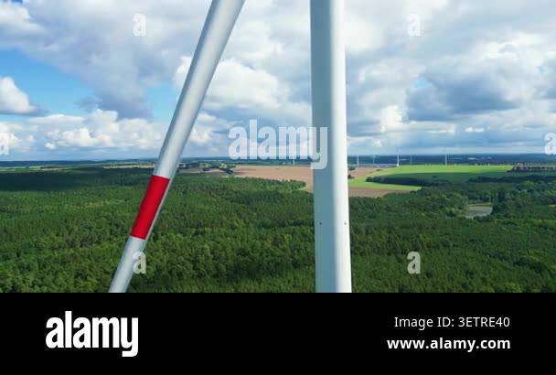 Wind turbines in the countryside near Mllrose, Brandenburg Stock Video ...