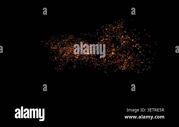 Glowing particles dynamically assemble to form a welcome message on a ...