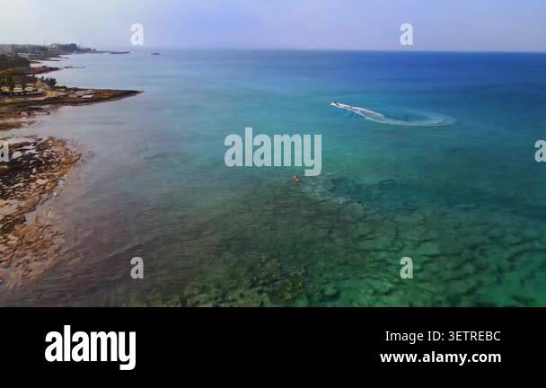 Aerial Drone View of Protaras Cyprus, Luxury Beachfront Hotels, Golden ...