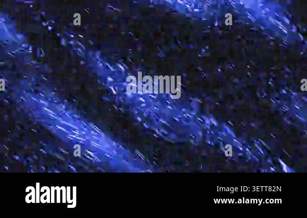 A vibrant night sky filled with stars and dynamic blue light streaks ...