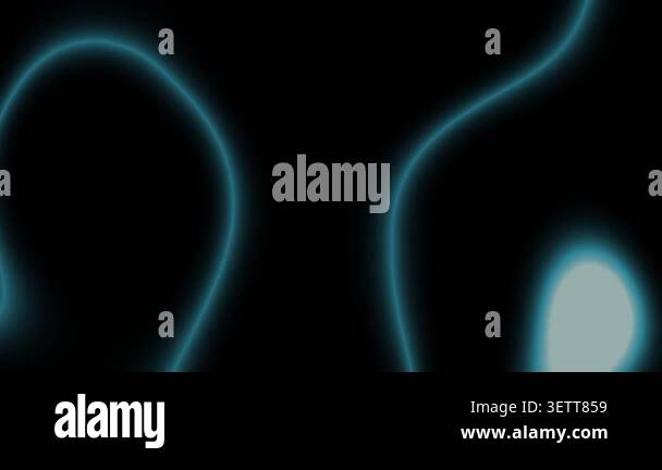 An abstract glowing blue wave light pattern set against a black ...