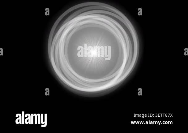 A black background with a glowing white circular pattern radiating ...