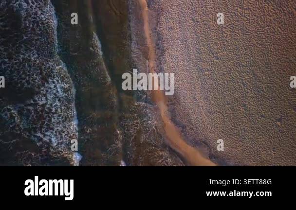 Stunning top-down drone footage capturing mediterranean sea waves ...