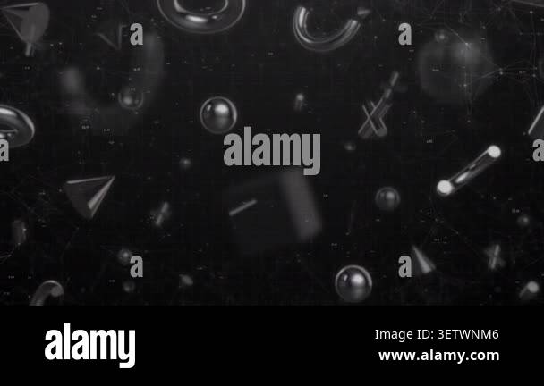 Abstract background featuring various floating geometric shapes and ...