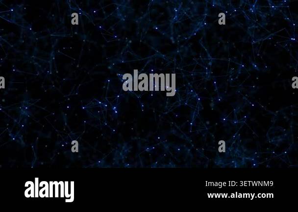 Abstract blue digital network connections with glowing plexus points ...