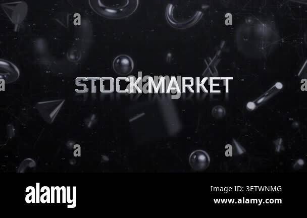 A modern graphic design featuring the stock market text surrounded by ...