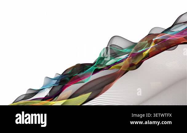 Fantastic video animation with particle wave object in slow motion and ...