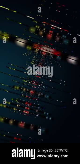Futuristic vertical video animation with glowing stripe objects in slow ...