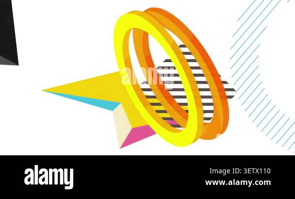 Geometrical graphic retro theme background animation with place for ...