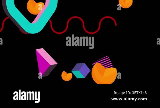 Geometrical graphic retro theme background animation with place for ...