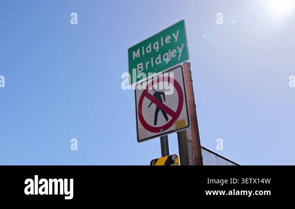 Sedona Midgley Bridge Road Sign Under Bright Desert Blue Sky. High ...