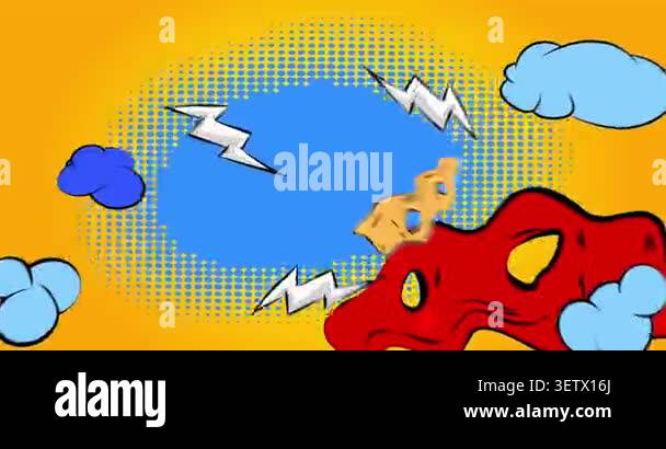 Cartoon background animation, comic book backdrop video. Retro comics ...