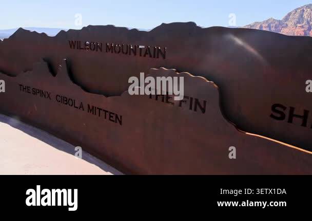 Wilson Mountain Landmark Display at Sedona Scenic Overlook. High ...