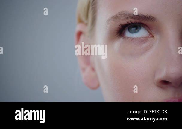 A captivating closeup view of a human eye and part of the face ...