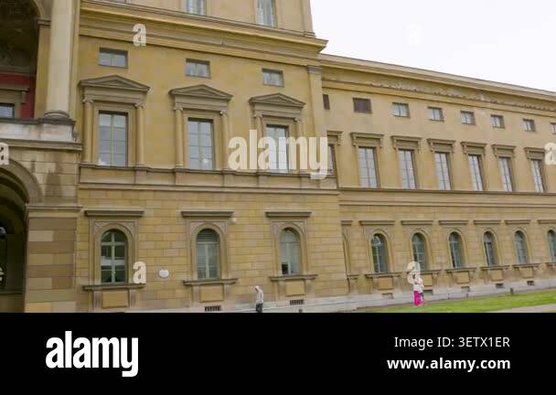 Munich Residenz Arcade Facade With Garden Columns Detail City Center ...