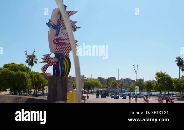 July 27 2025 Barcelona Spain: Barcelona Head Sculpture By Roy ...