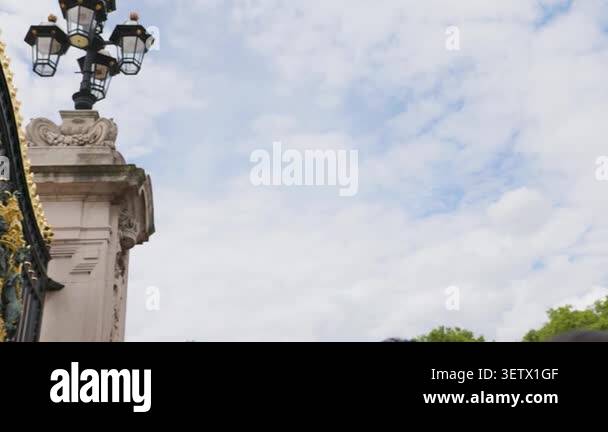 Buckingham Palace Royal Coat Of Arms On Front Gate London. High quality ...