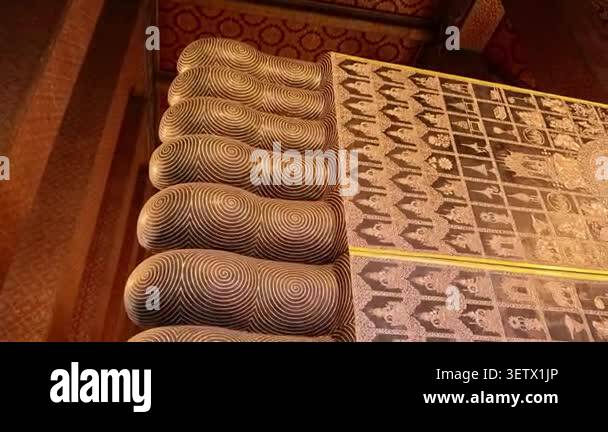 Wat Pho Reclining Buddha Sole With Mother Of Pearl Designs. High ...