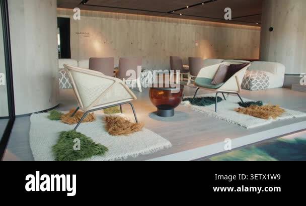 This video showcases a spacious living room with stylish furniture ...