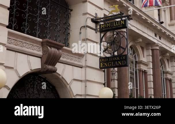 Old Bank Of England Pub Sign Hanging On London Facade. High quality 4k ...