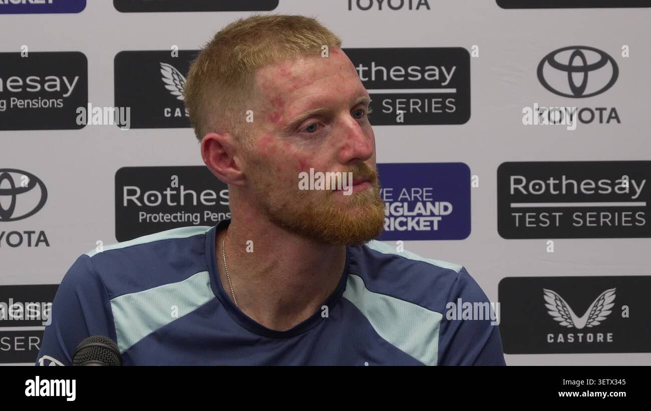 England v New Zealand, third Test: Ben Stokes press conference Stock ...