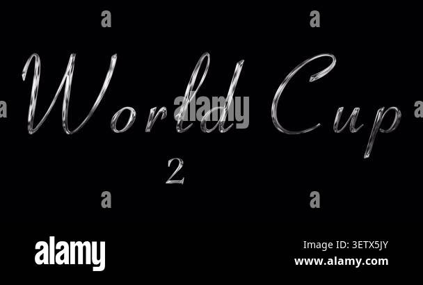 World Cup 2026 gold animated metallic text animation on black bg 4K ...