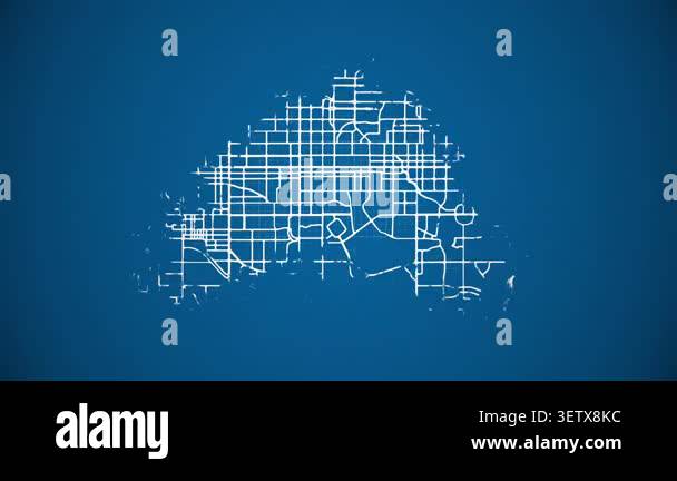 Ink reveal animation of Denver city, Colorado (CO), United States of ...