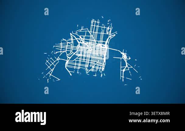 Ink reveal animation of Philadelphia city, Pennsylvania (PA), United ...