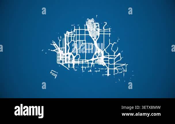 Ink reveal animation of San Diego city, California (CA), United States ...
