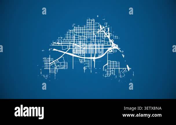 Ink reveal animation of Oklahoma City, Oklahoma (OK), United States of ...