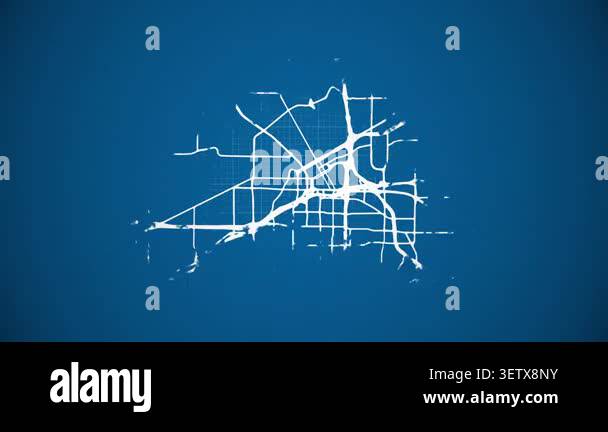 Ink reveal animation of Fort Worth city, Texas (TX), United States of ...