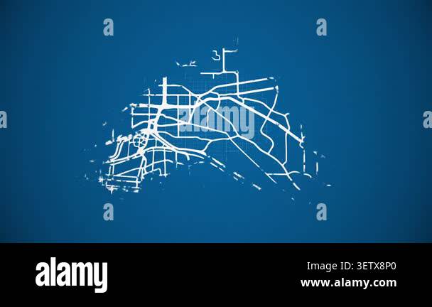 Ink reveal animation of El Paso city, Texas (TX), United States of ...