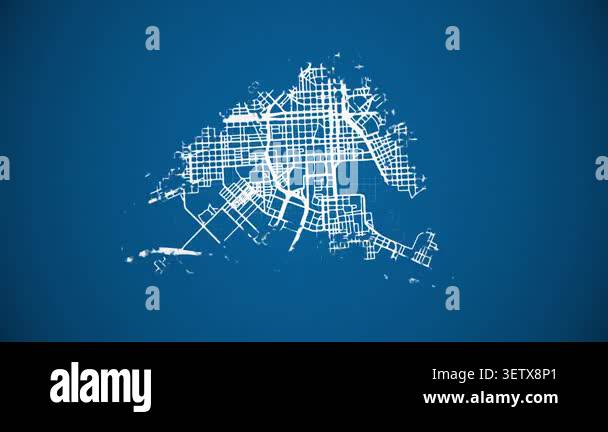Ink reveal animation of Baltimore city, Maryland (MD), United States of ...