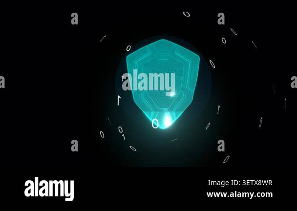 A spacious wide shot shows the complete cyan security shield floating ...