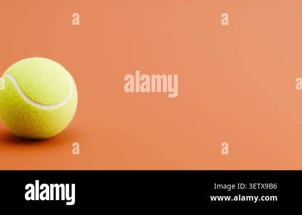 Tennis Ball Rolling Slowly from Left and from Right and Stopping on ...